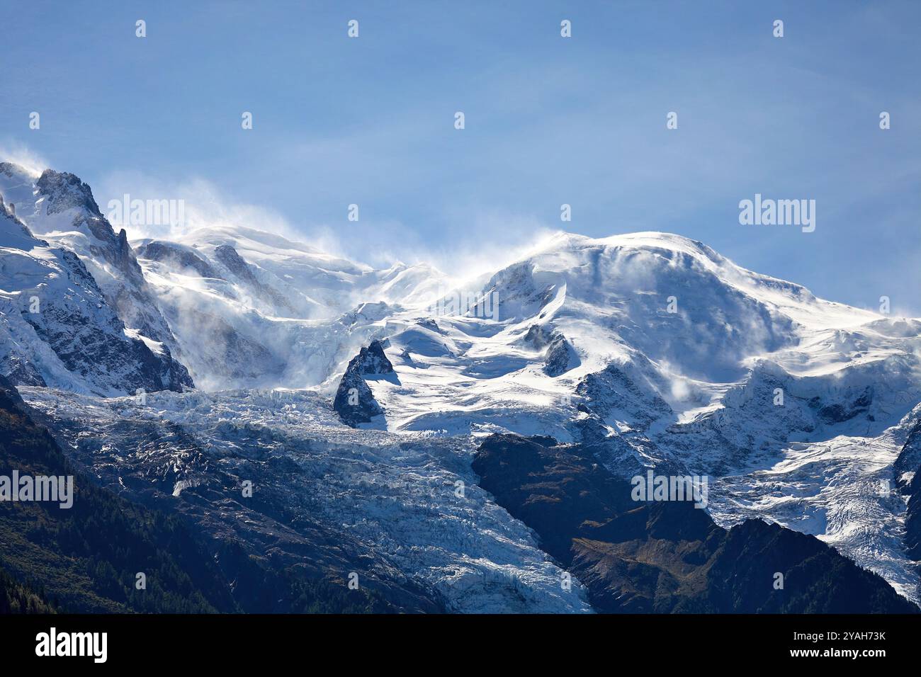 Mist shrouded peaks and slopes forming panoramic views of the mountains ...