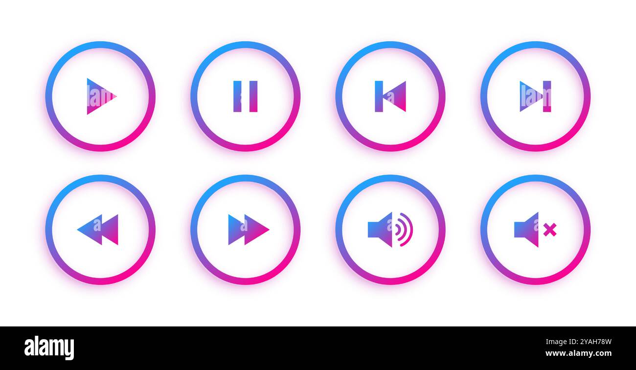 collection of audio player control button sign design vector Stock ...