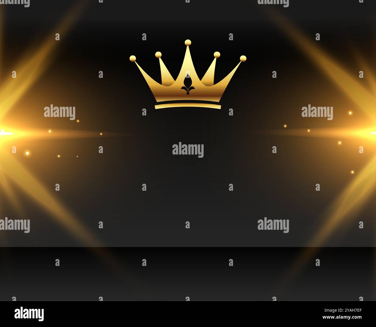 royal golden crown background with glowing light effect vector Stock ...