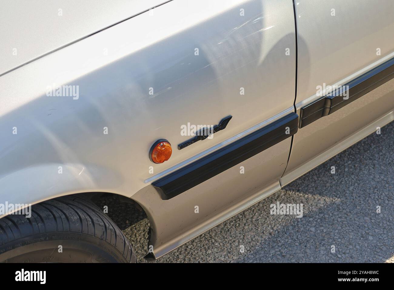 Close up of the mazda rx 7 twin turbo logo, highlighting the sporty ...