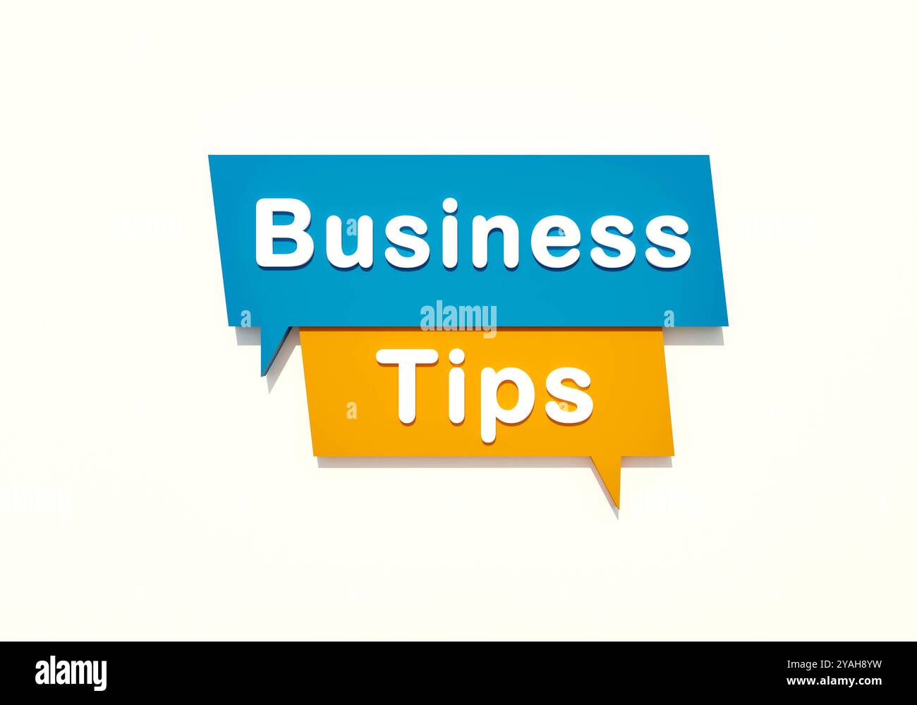 Business tips. Business tips. Colored speech bubble in yellow and blue ...
