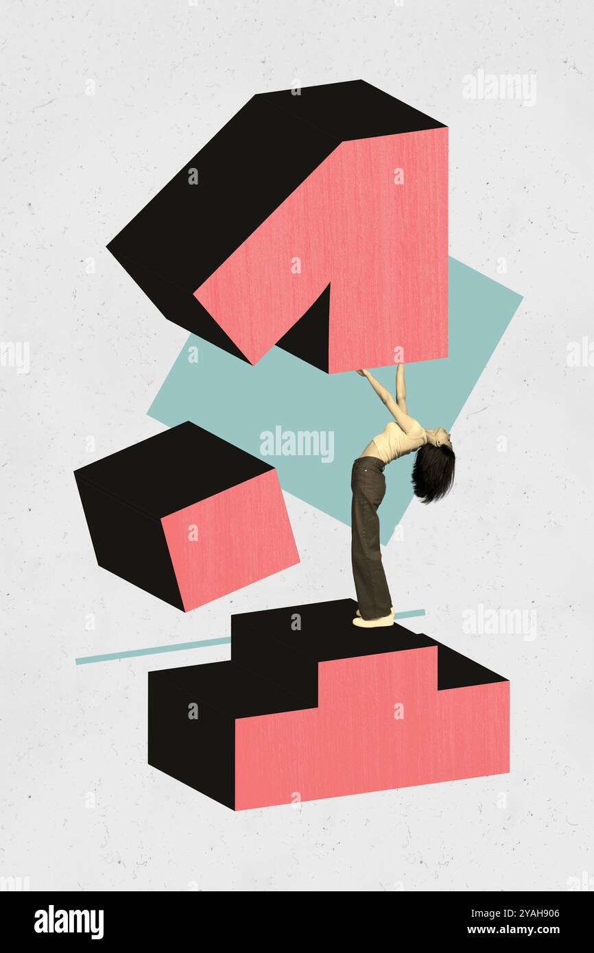 Vertical poster collage young woman first place achievement tournament ...