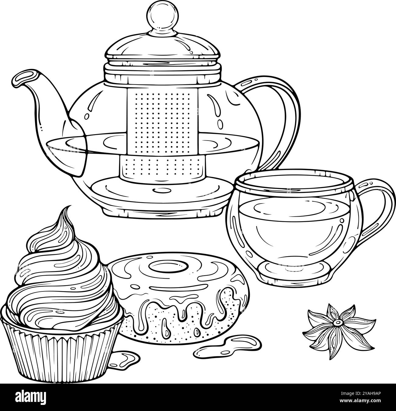 Still life tea party Cut Out Stock Images & Pictures - Alamy