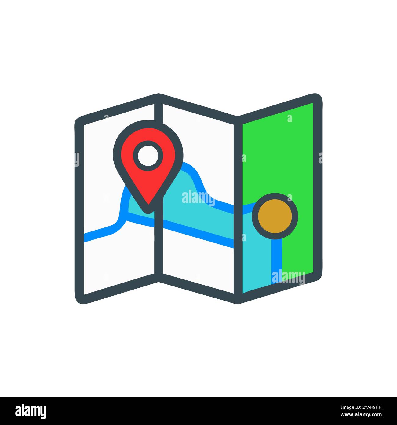Map Icon With Location Pin vector art image Stock Vector Image & Art ...