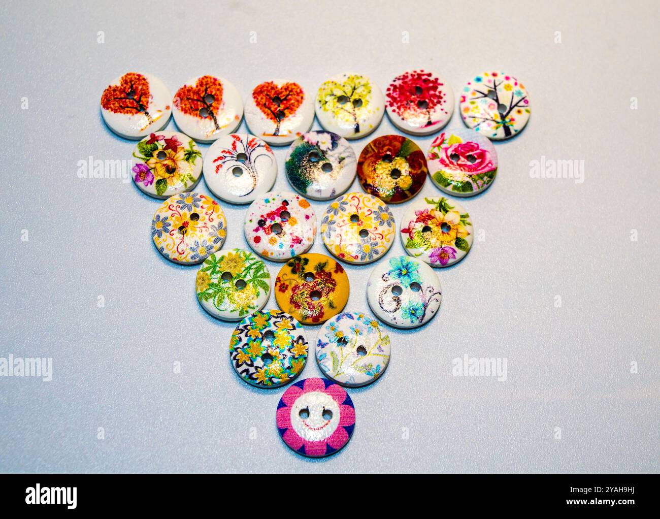 Nature themed buttons arranged in a triangle Stock Photo - Alamy
