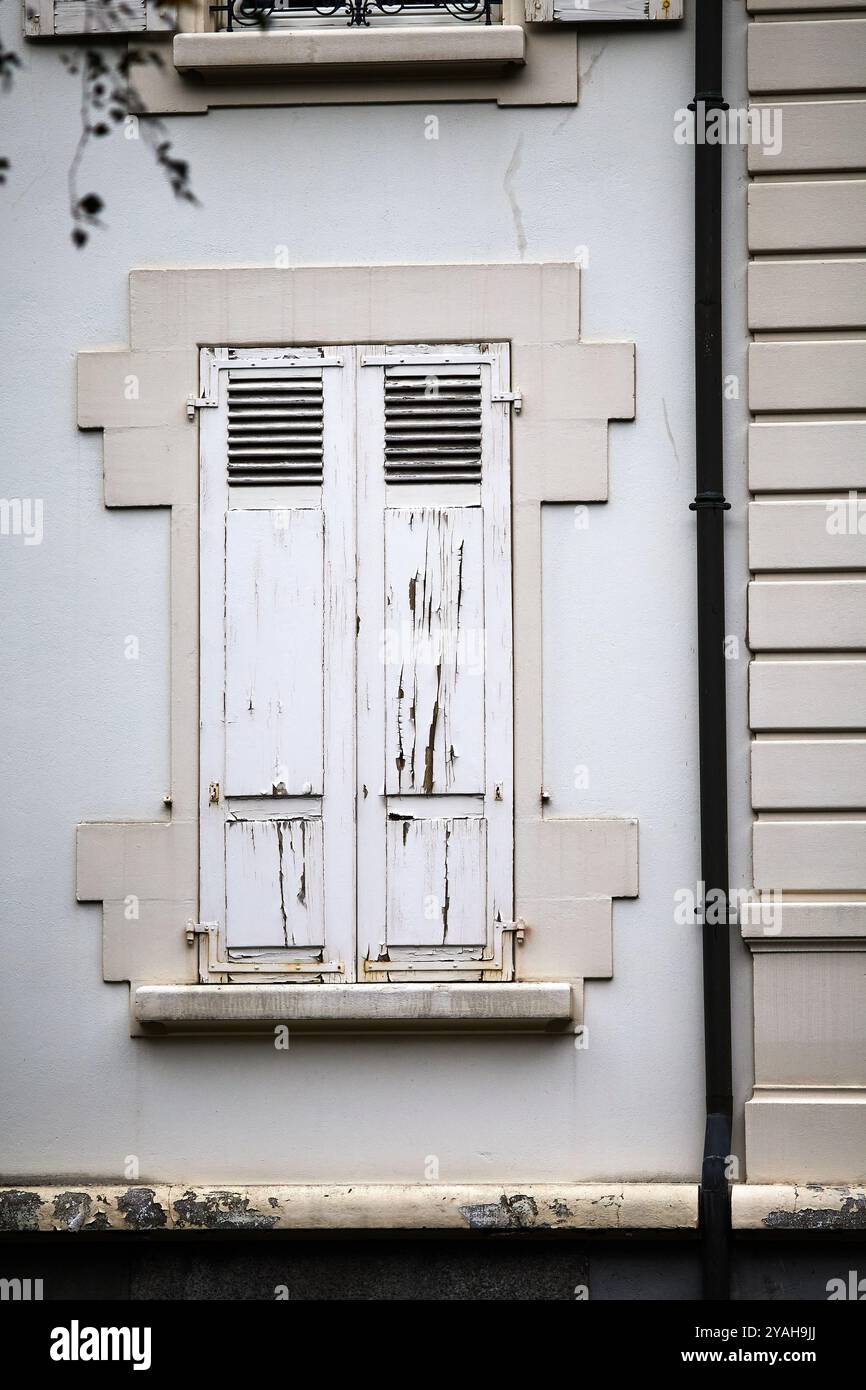 Building detail from the streets of Chamonix in the Alps, France ...