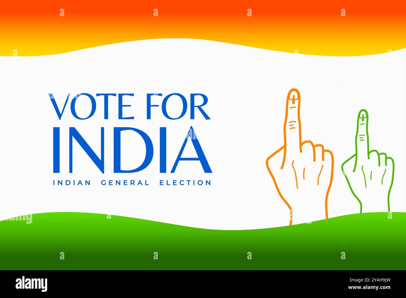 vote for indian general election banner with voters finger design ...