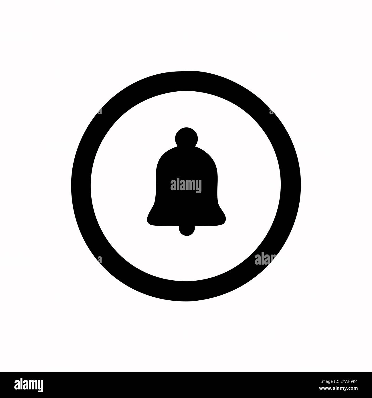 Simple Black Bell Notification Icon In Circle Stock Vector Image & Art ...