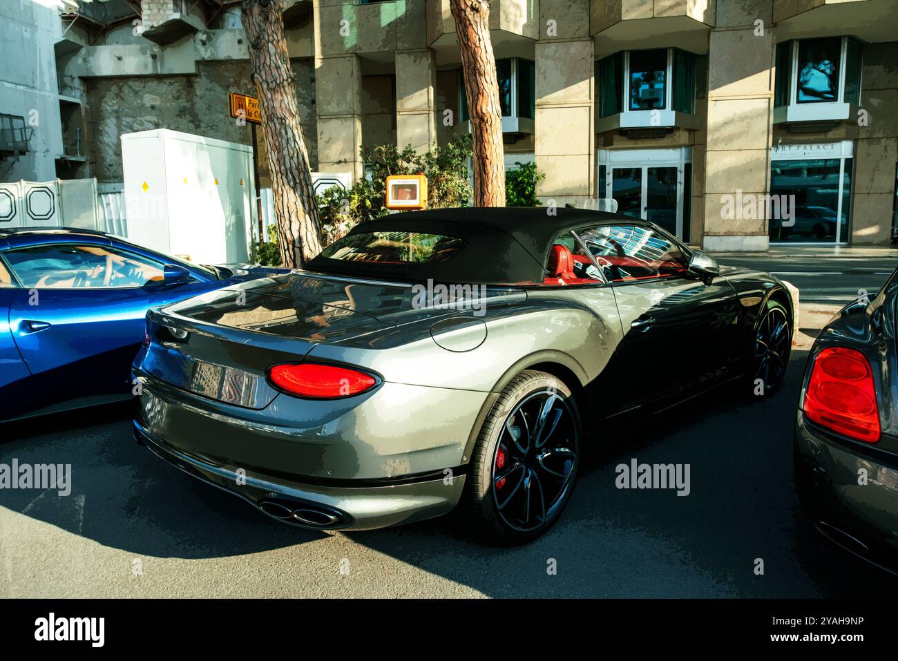 Luxury grey convertible car in Monte Carloand other expensive cars ...