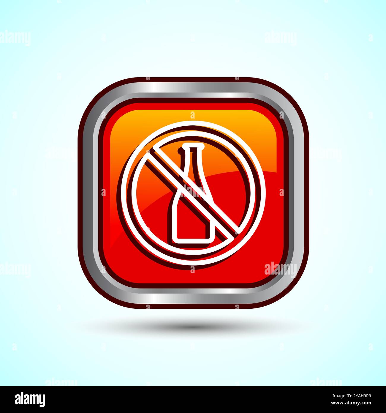 Alcohol Free Icon Design Illustration, No Alcohol Sign, Button Design ...
