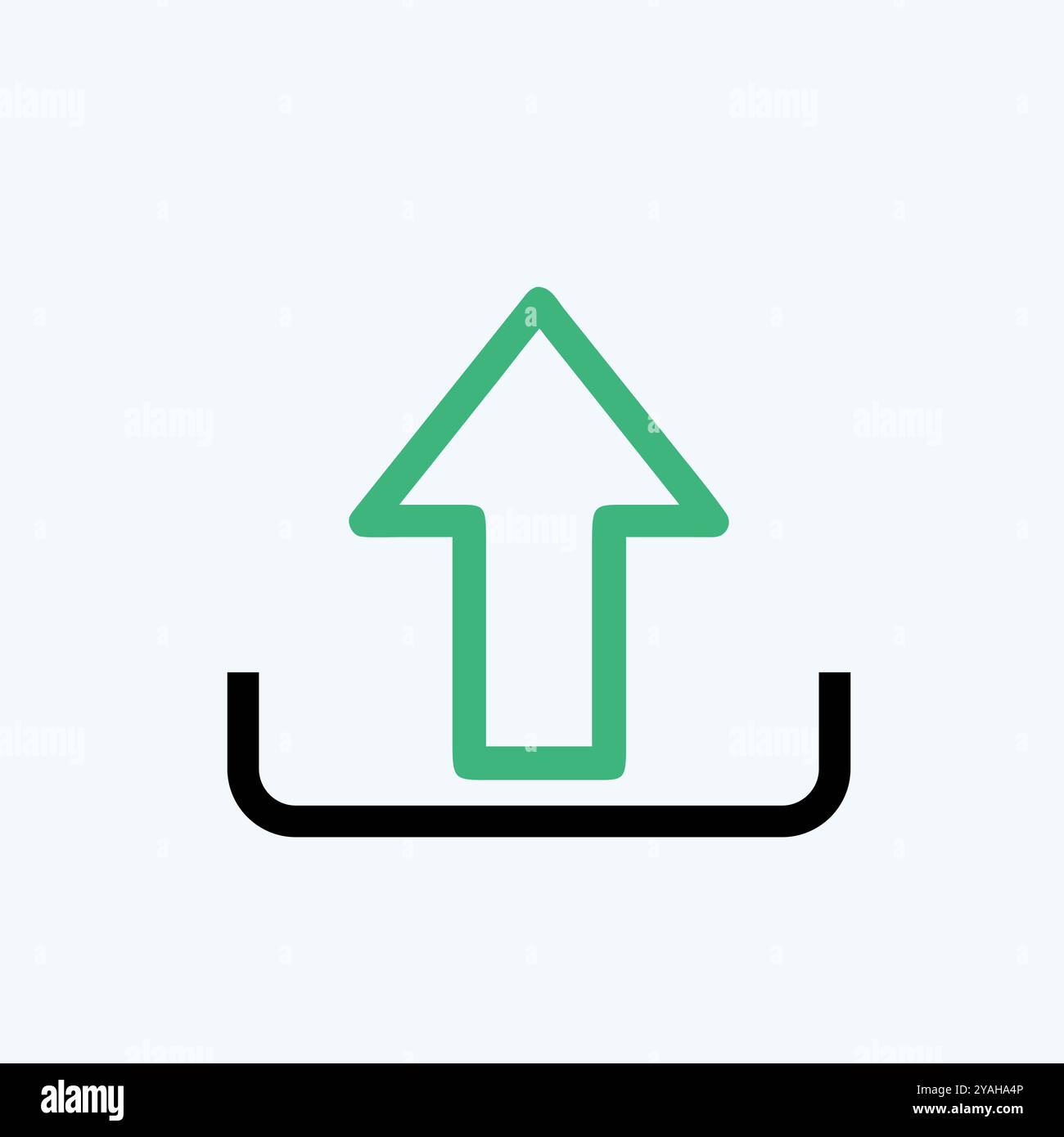 Green Download Icon Symbolizing Digital File Transfer Stock Vector ...