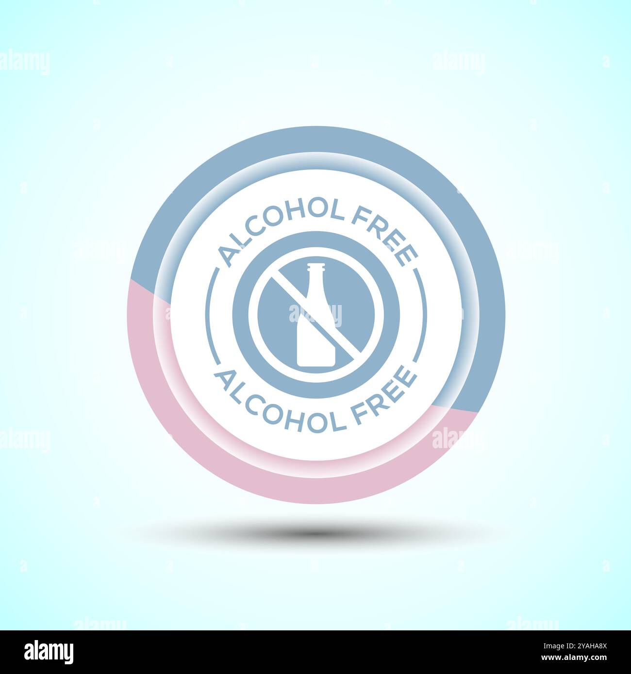 Alcohol Free Icon Design Illustration, No Alcohol Sign, Button Design ...