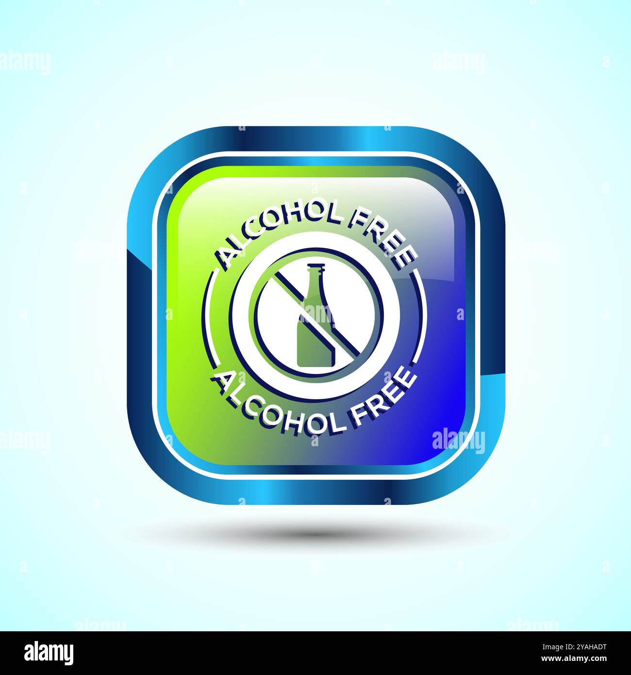 Alcohol Free Icon Design Illustration, No Alcohol Sign, Button Design ...