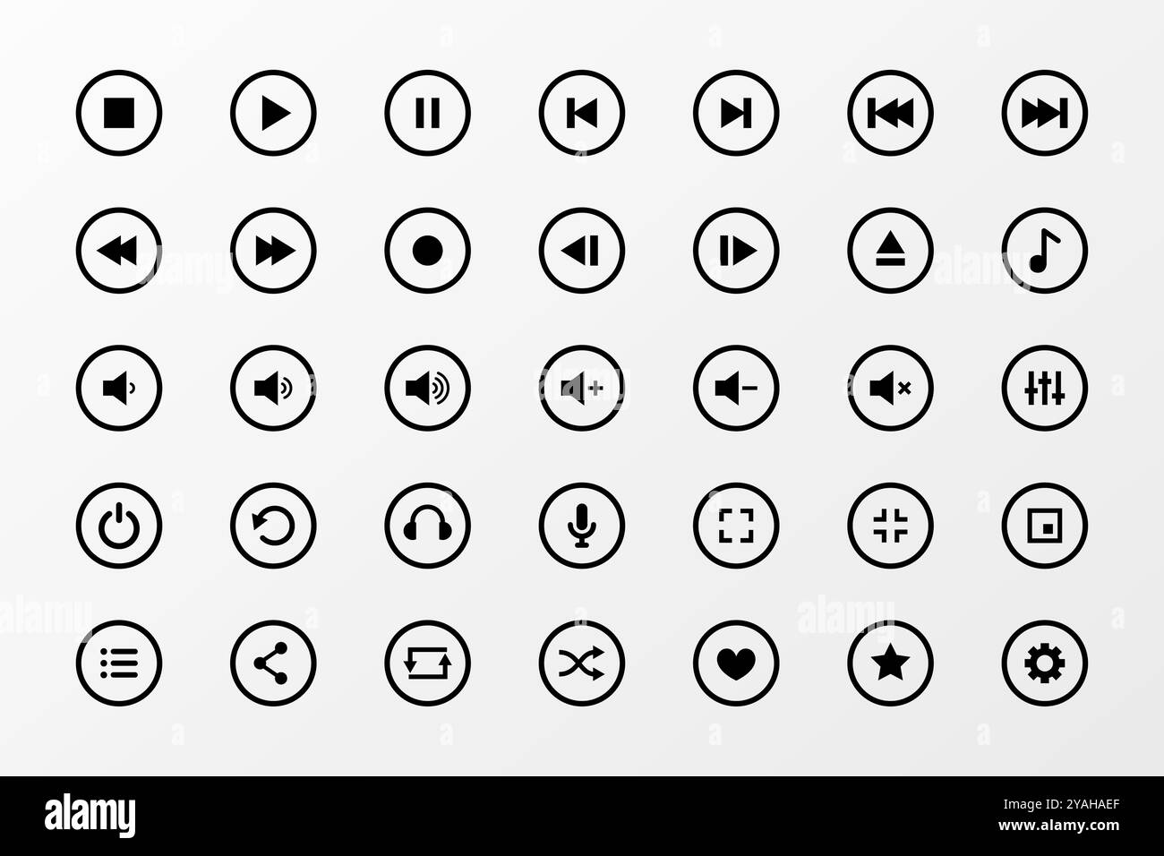 flat style audio player control button symbol vector Stock Vector Image ...