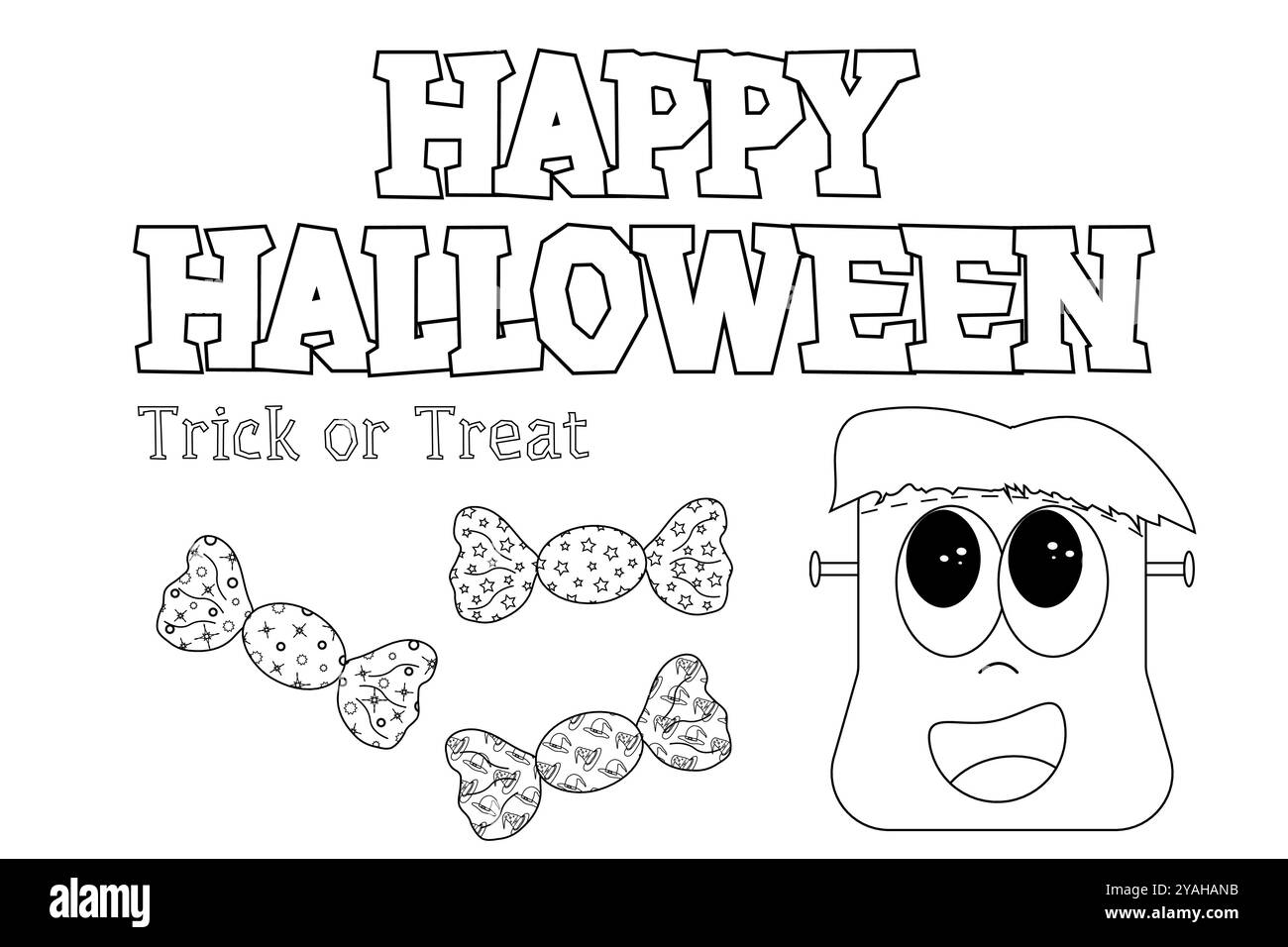Cute Frankenstein Coloring Page