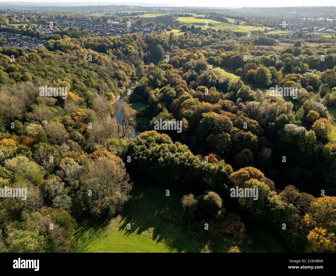 Bolton, England, UK, Monday October 14, 2024. Glorious Autumn sunshine ...