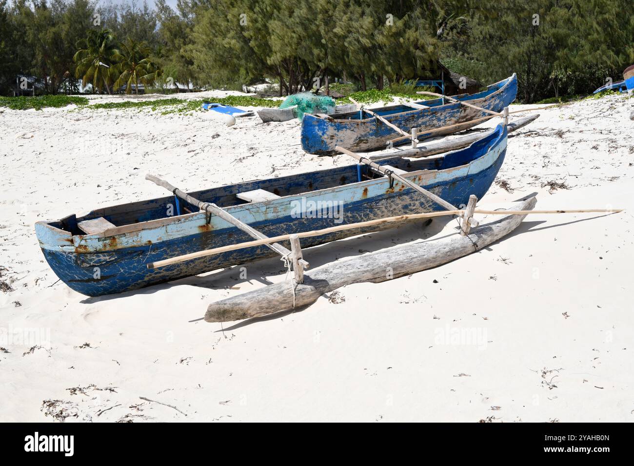 Sakalava bay, traditional canoes. Antsiranana, Diana region, Madagascar ...