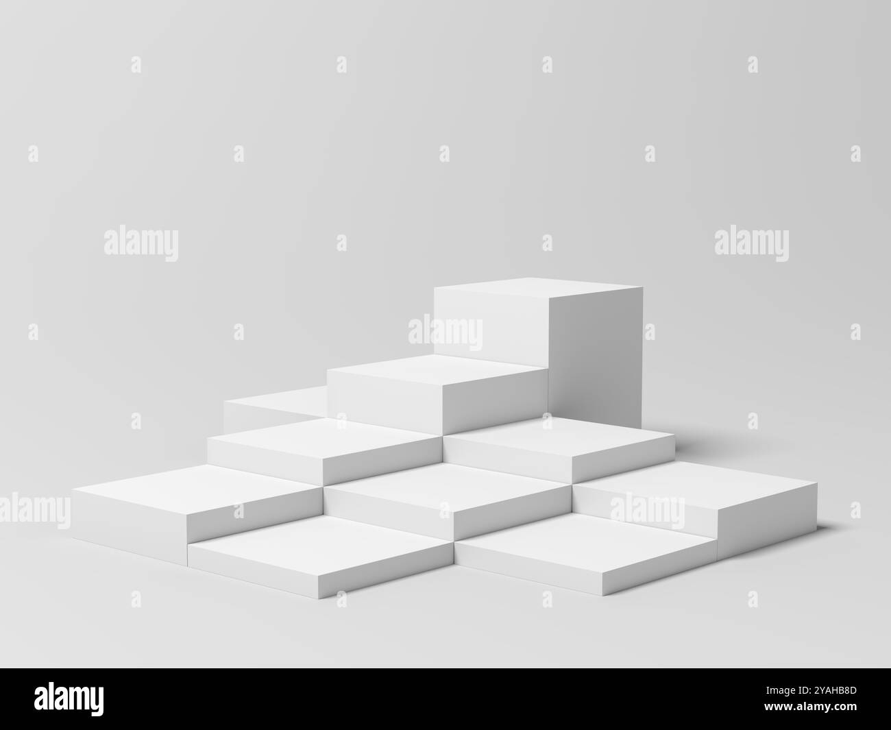 Product display. Display plinths. Stand. White color. 3d illustration ...