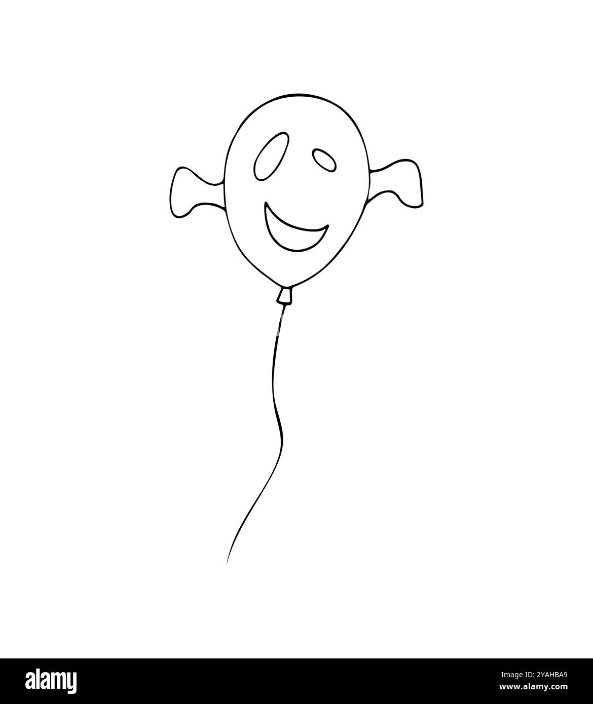 Halloween air flying balloon with scary face, and hands. Creepy ...