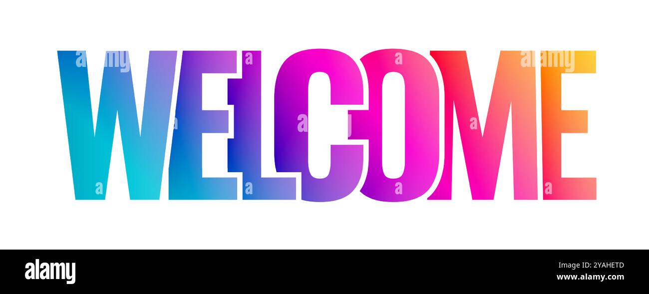 colorful welcome lettering modern banner for invitation vector Stock ...