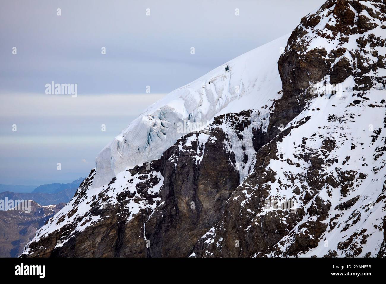 Mountain landscape views from the Jungfraujoch and from Grindelwald of ...
