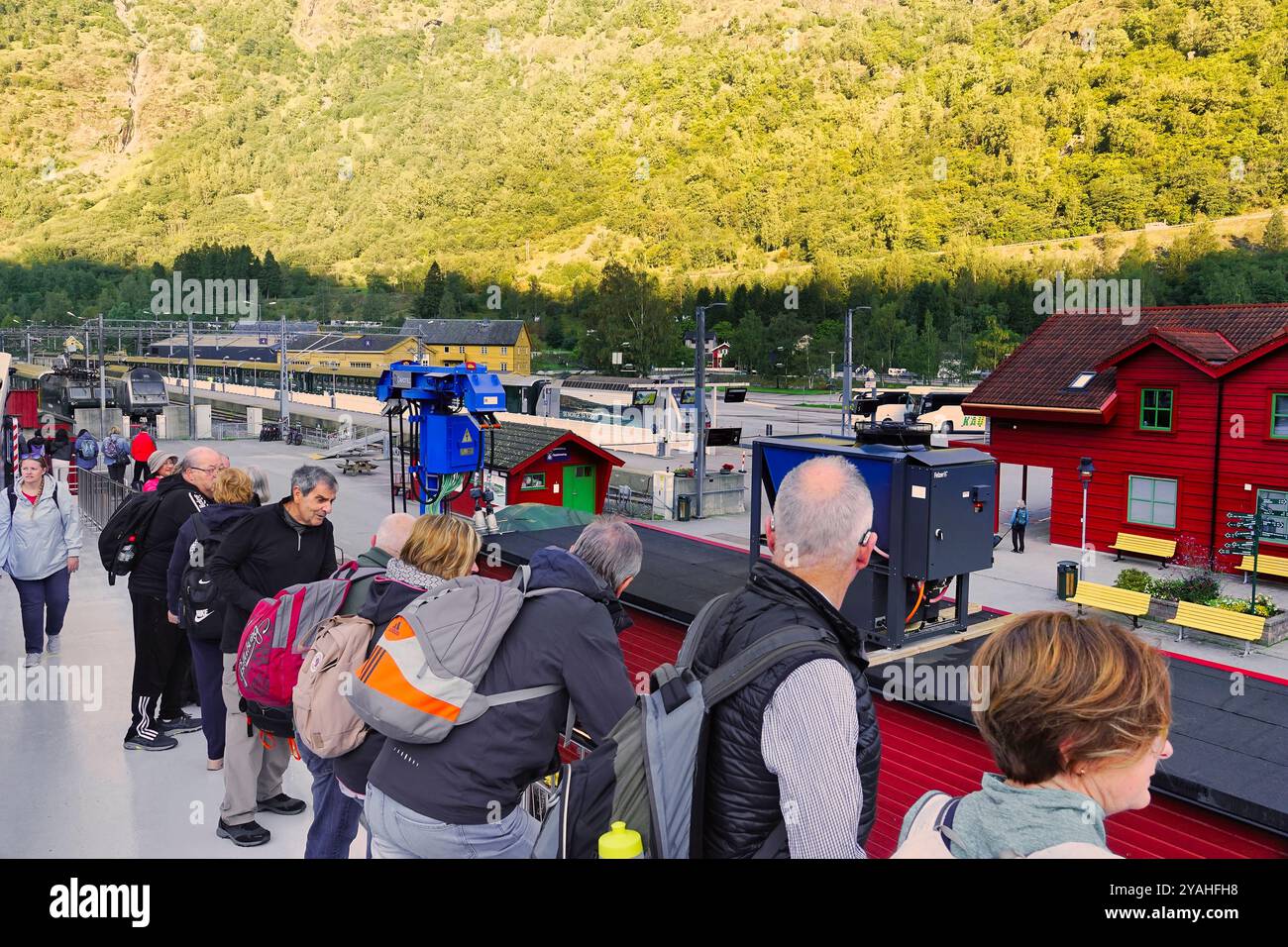 7th September, 2024 Flam, Norway Tourists boarding the iconic ÒFuture of the FjordsÓ cruiser ...