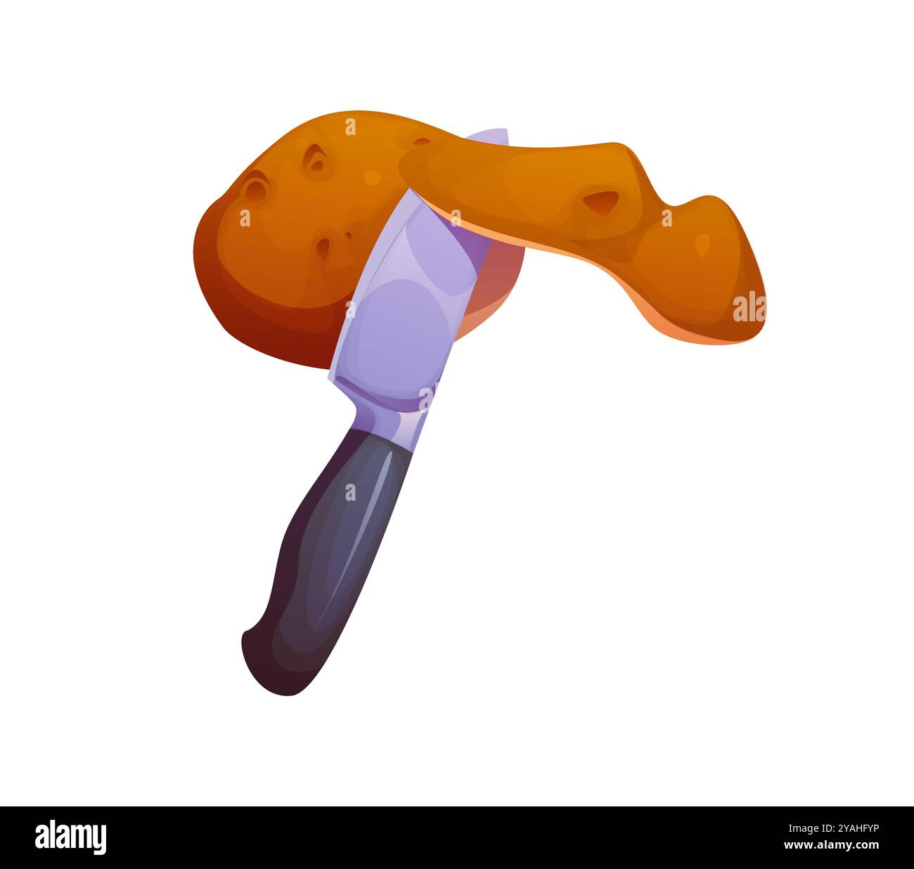 Knife peeling a potato, representing cooking preparation process ...