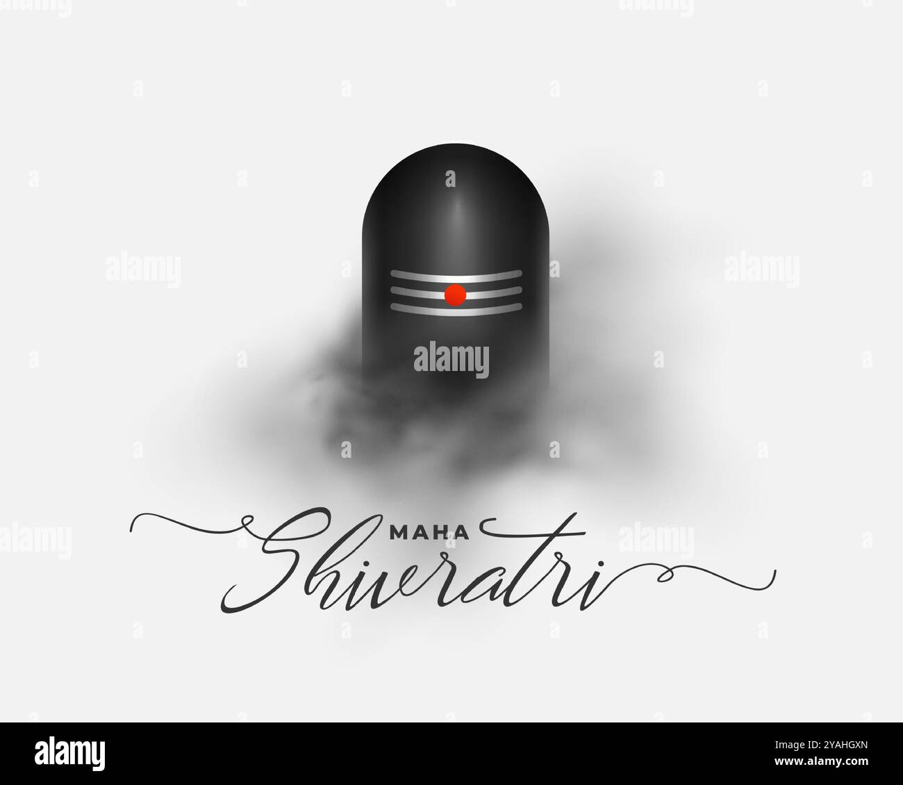 happy maha shivratri celebration background with shivling design vector ...
