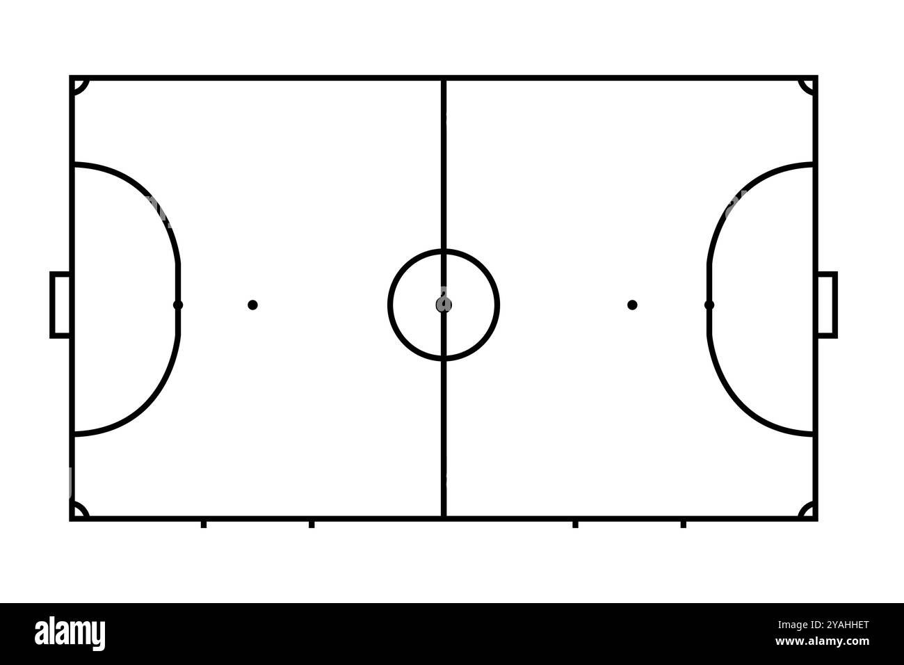 Futsal Court standard dimensions. Coach table for tactic presentation ...