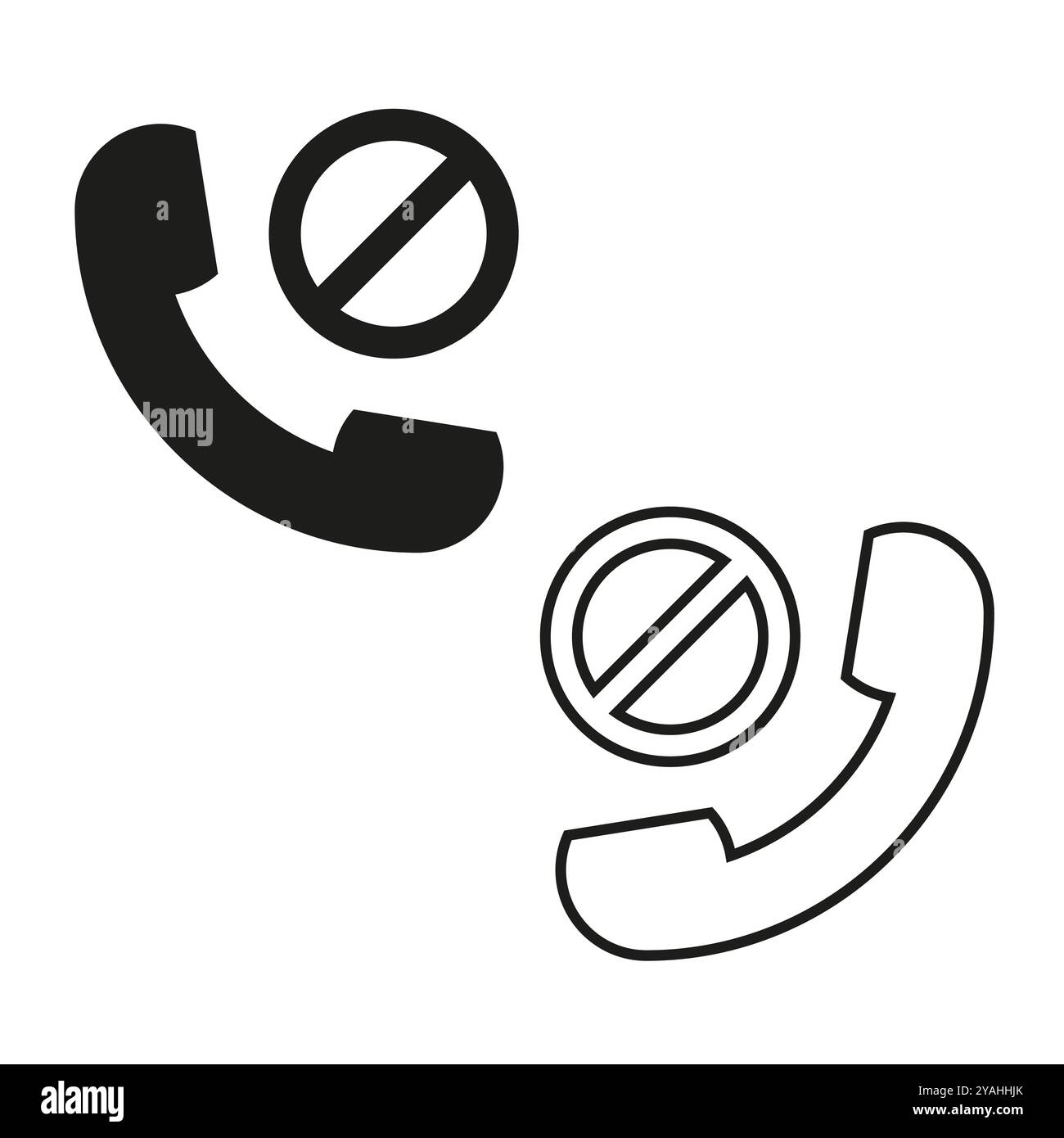 Phone prohibition icon. Call blocking symbol. Telephone no access ...