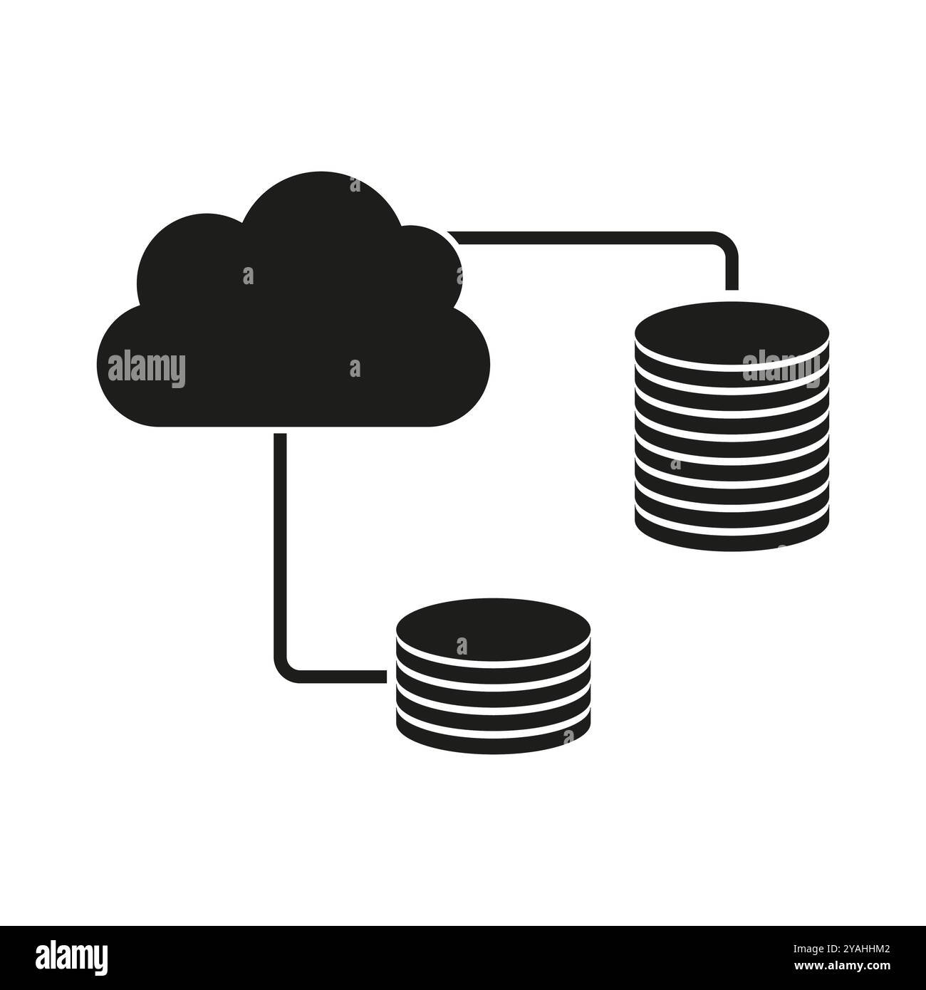 Cloud Database Icon Data Storage Connection Cloud Computing Network Vector Technology Stock