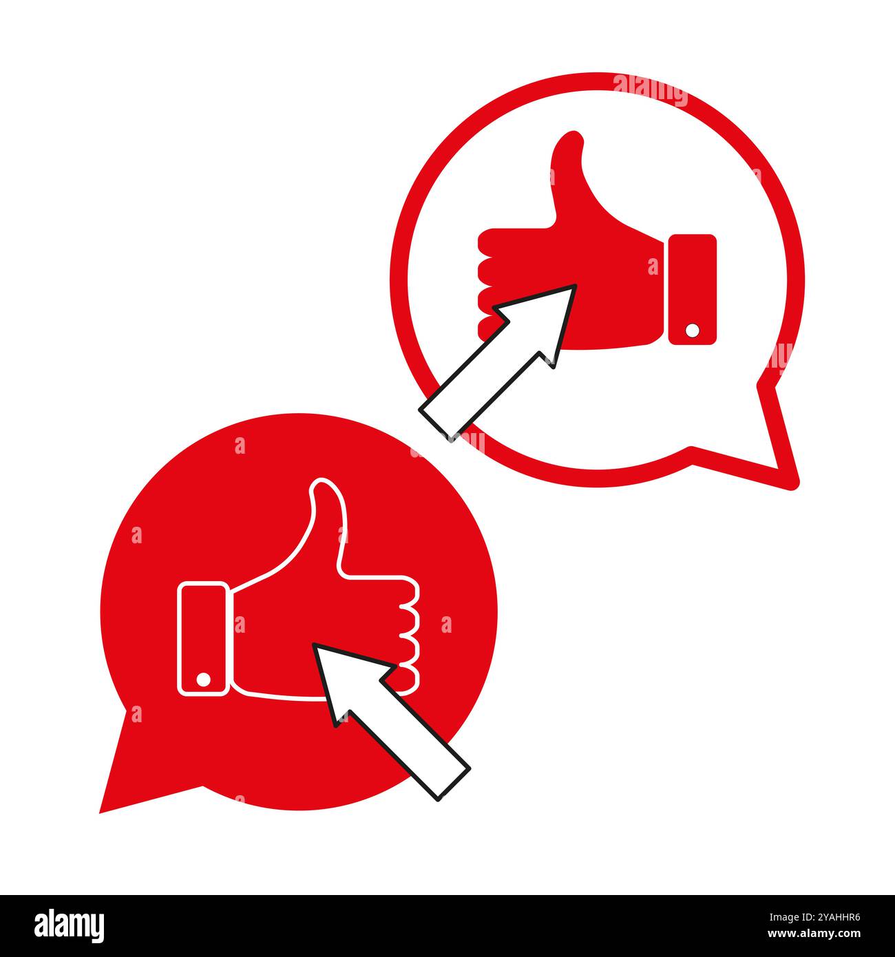 Thumbs up icons. Approval gesture symbol. Speech bubble graphic ...