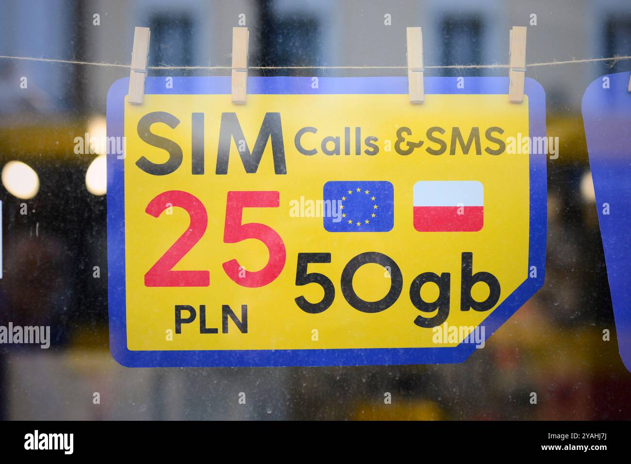 Warsaw, Poland. 12th Oct, 2024. An advertisement for SIM cards is seen ...