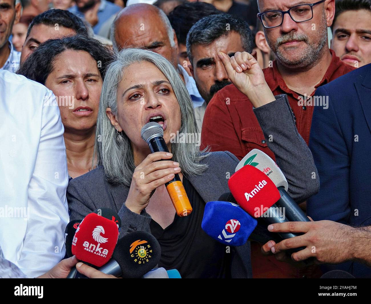 Democratic Regions Party (DBP) Co-Chair Cigdem Kilicgun Ucar, seen ...