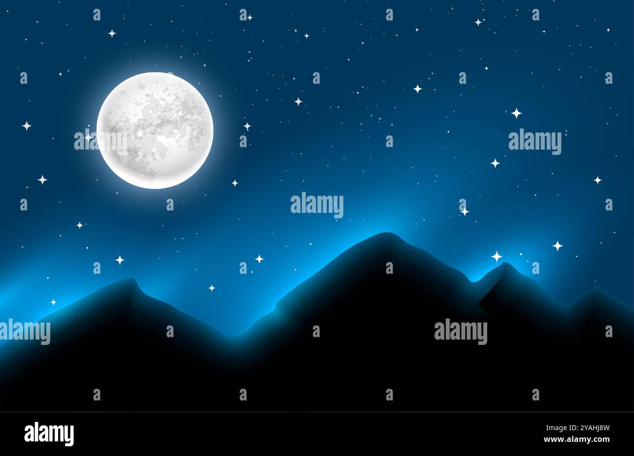 realistic moon and starry night sky background with light effect vector ...