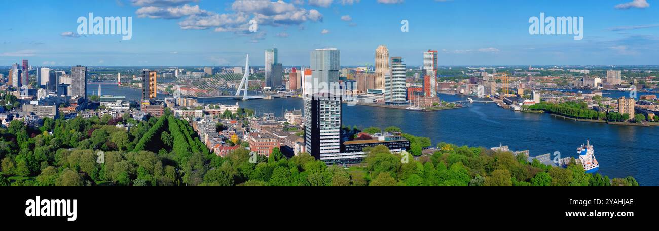Aerial view of Rotterdam city and the Erasmus bridge Stock Photo - Alamy