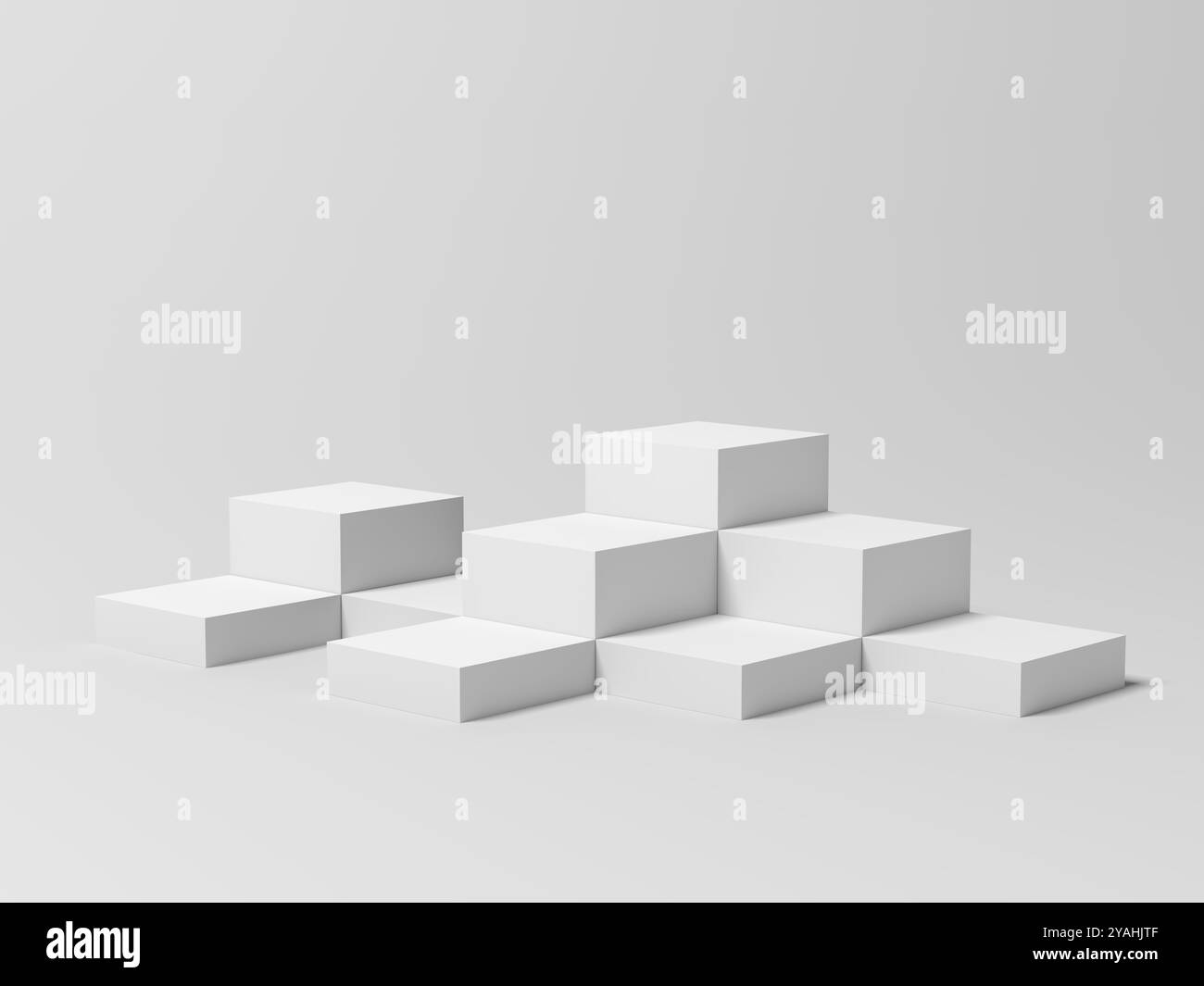 Product display. Display plinths. Stand. White color. 3d illustration ...