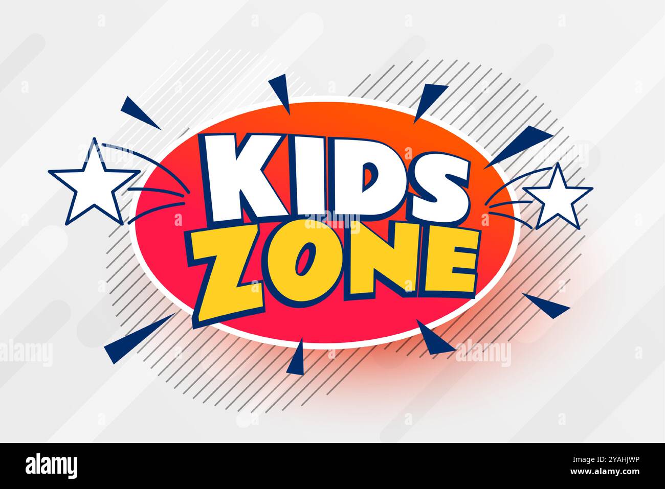 cartoon style kids zone play banner for kindergarten fun vector Stock ...