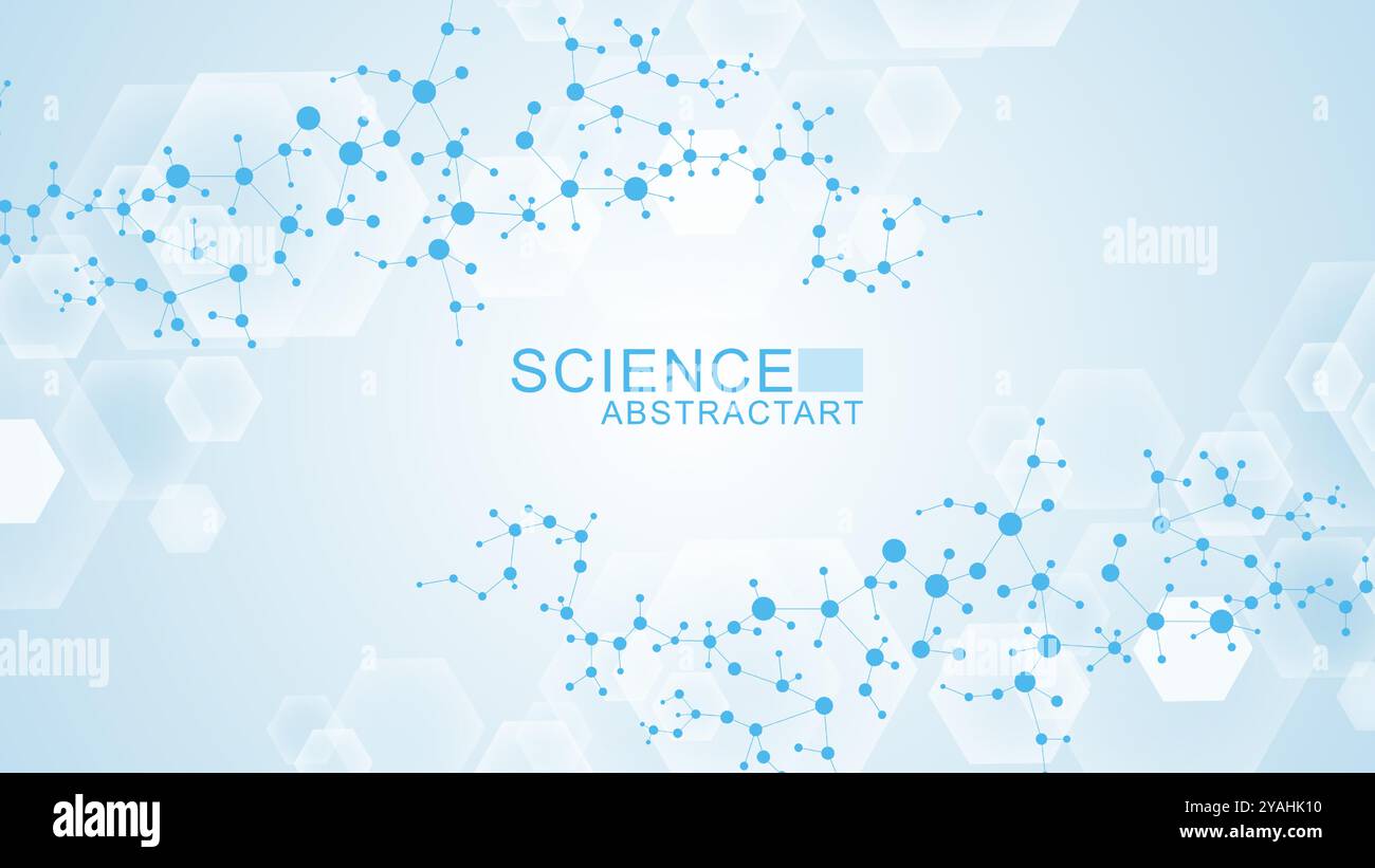 Modern abstract molecules structure for science or medical background ...