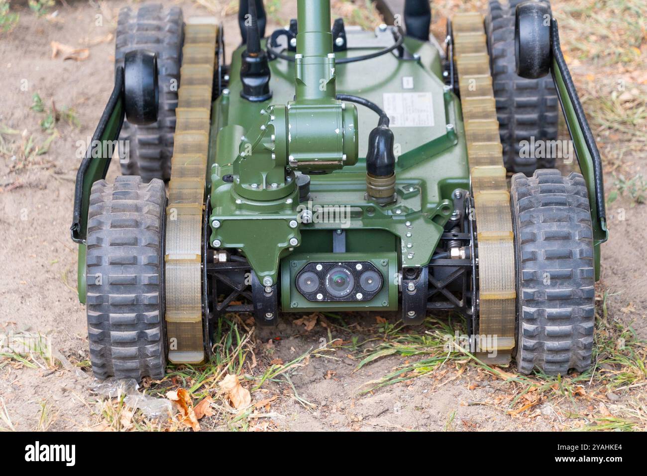 a remotely operated, tracked military robot designed to perform a ...