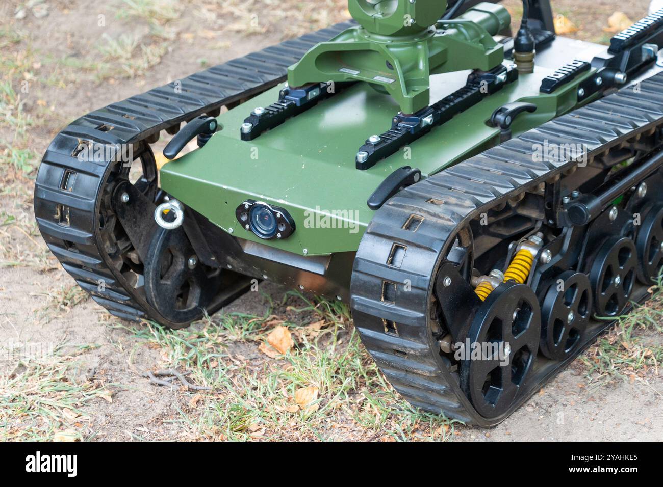 a remotely operated, tracked military robot designed to perform a ...