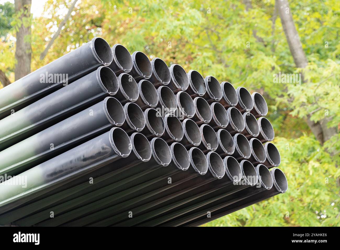 Multiple launch rocket system. multiple launchers. rocket artillery ...