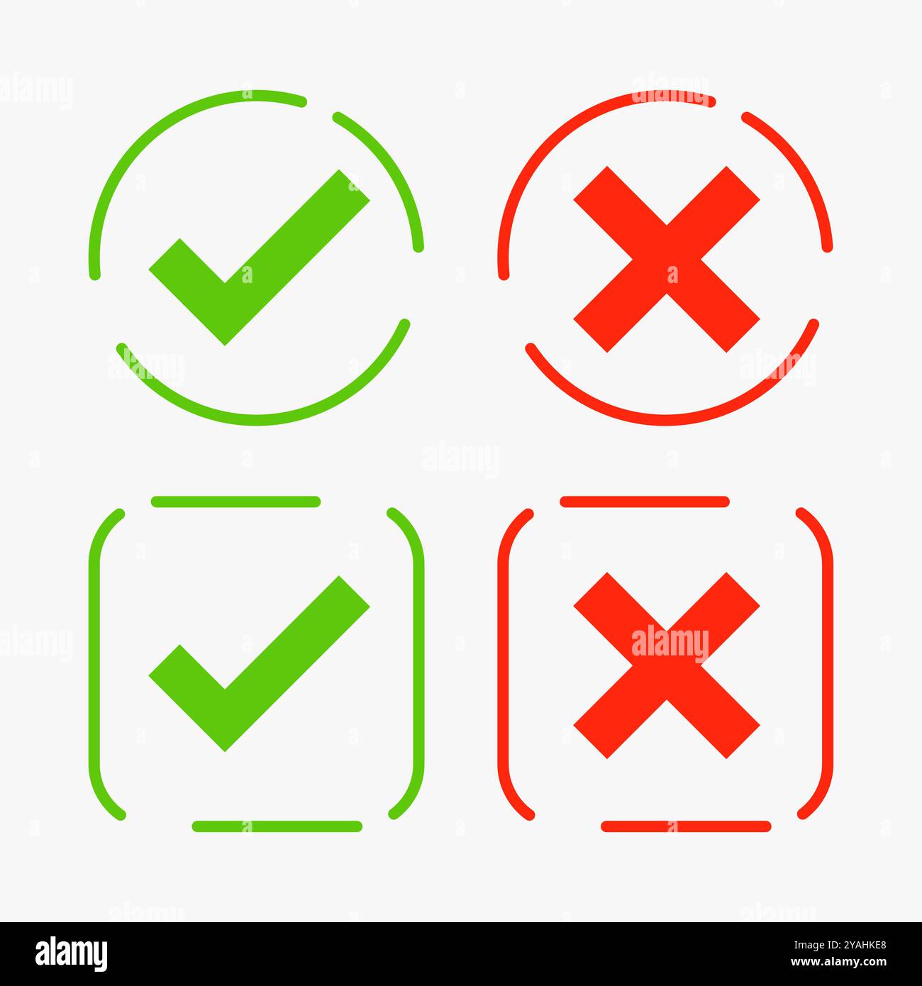 approved and rejected checkmark symbol in collection vector Stock ...