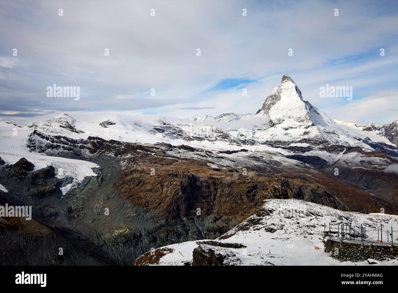 Matterhorn panoramic landscape from the Rotenboden railway station on ...