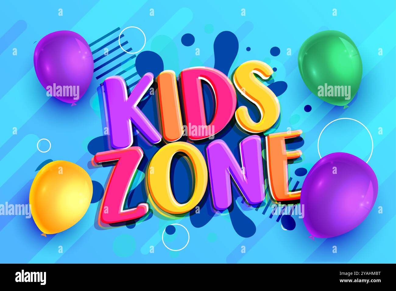 playful kids fun zone banner for children activity vector Stock Vector ...