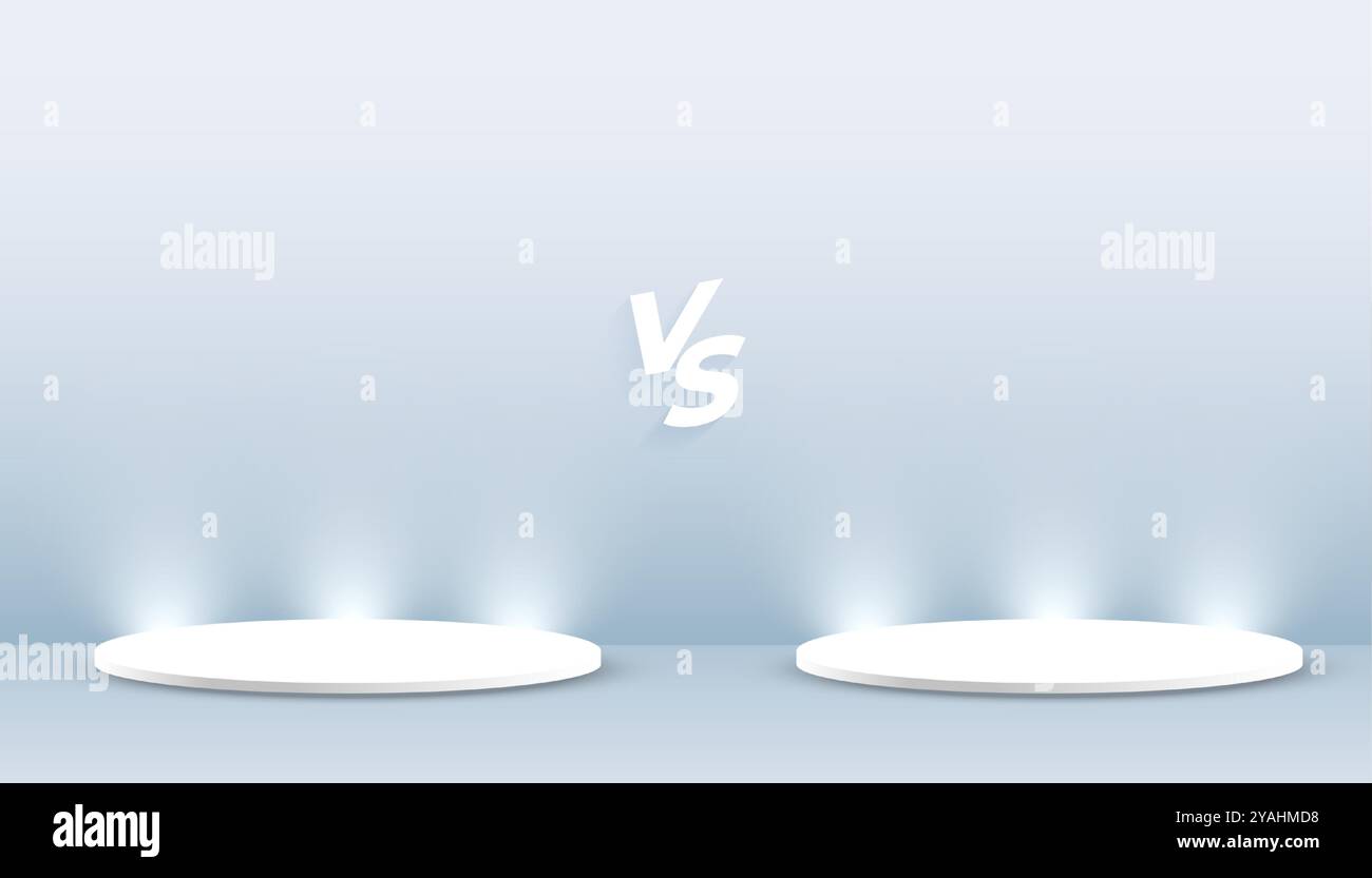 versus product combat banner with 3d podium platform with light effect ...
