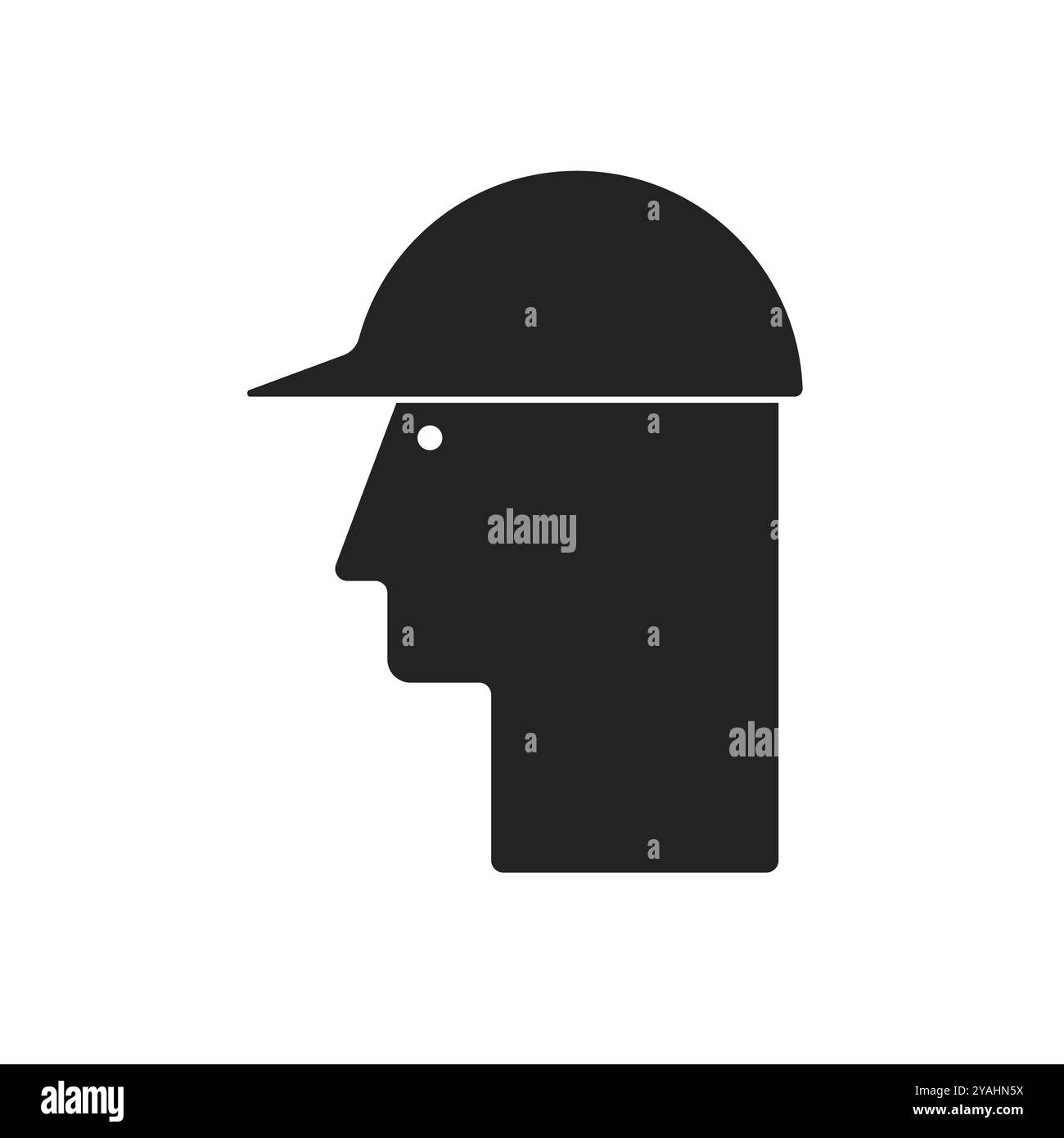 Isolated blue round sign of use safety helmet required, with ...