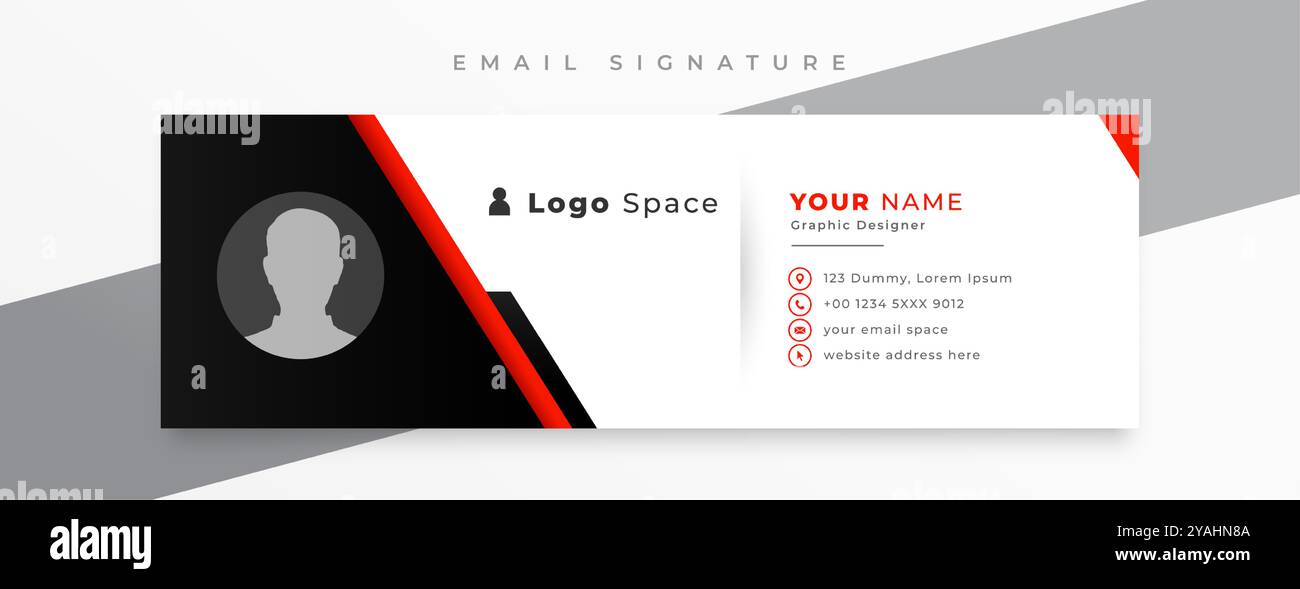 professional email footer template design with personal profile design ...