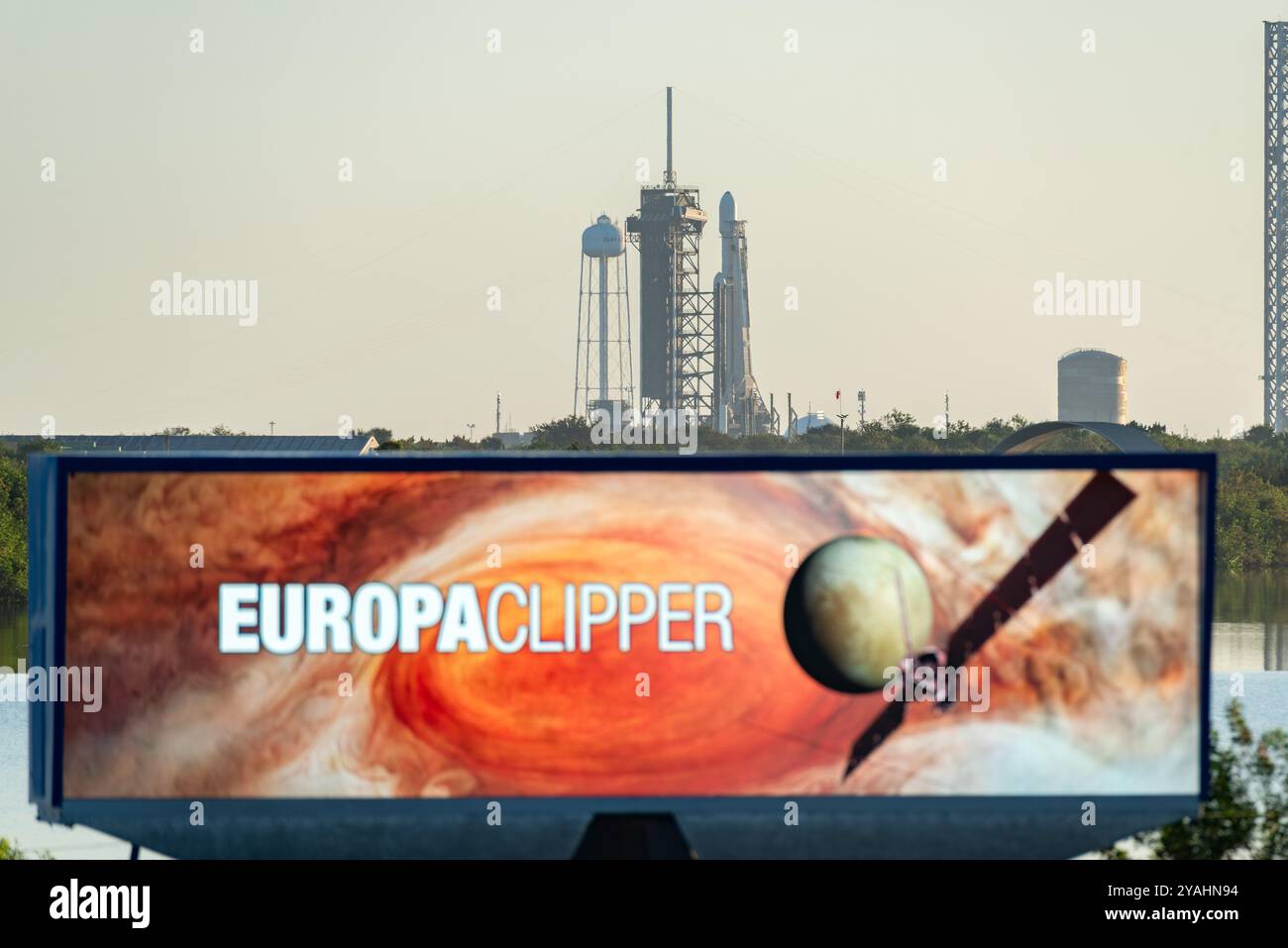 SpaceX Falcon Heavy at LC-39A at Sunrise Ahead of Launching the Europa ...