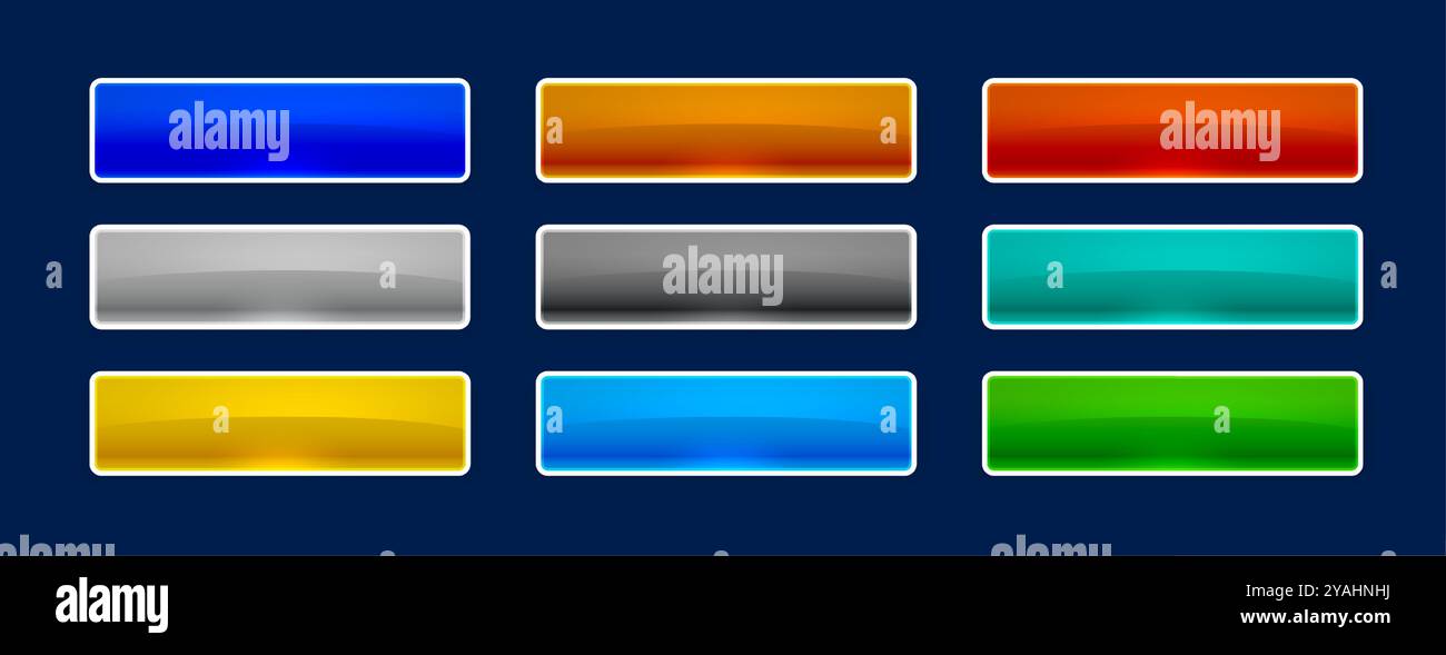 set of nine blank web button sign in various colors vector Stock Vector Image & Art - Alamy